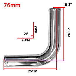 High-Flow 76mm Universal Aluminum Cold Air Intake Pipe for Racing Car ...